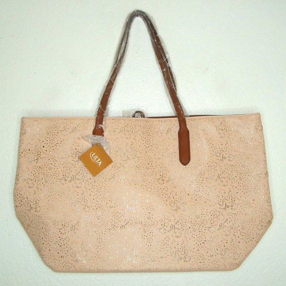 Ulta Beauty | Bags | Nwt Ulta Extra Large Peach Gold Cutout Tote Bag ...